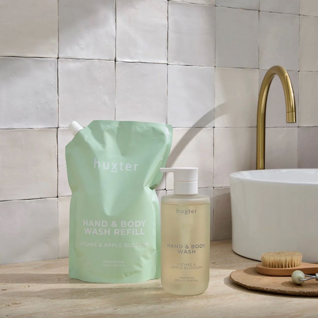 Hand & Body Wash 1 Litre Refill Pouches | Lychee & Apple Blossom ...