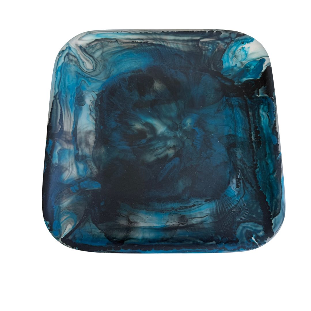 Square Tray Medium | Navy Swirl | RSTC – Rose St Trading Co